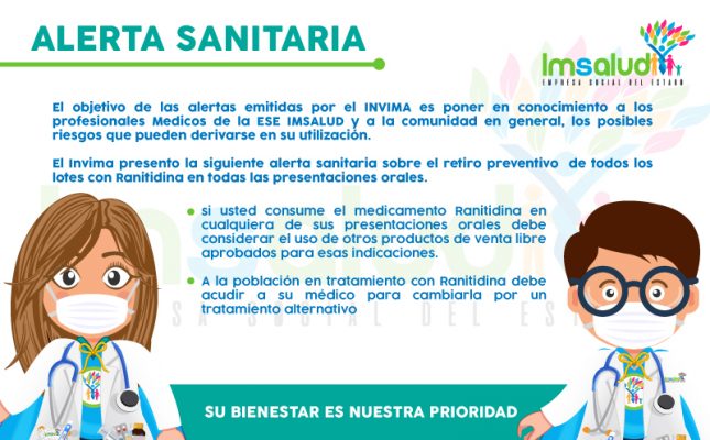 ALERTA SANITARIA DE LA E. S. E IMSALUD – IMSALUD