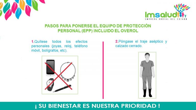 PASOS PARA PONERSE LOS EPP INCLUIDO EL OVEROL – IMSALUD